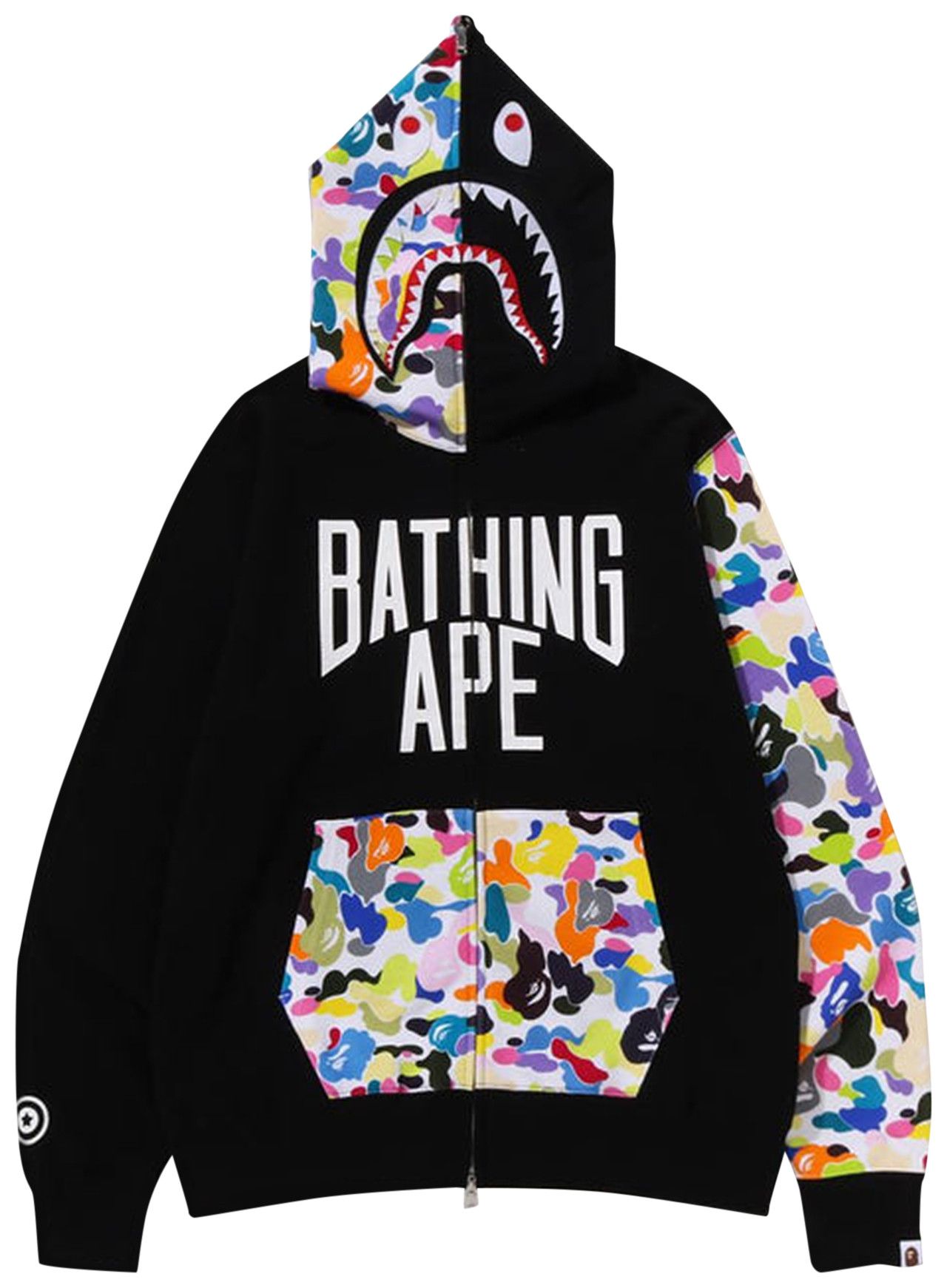 Buy BAPE Multi Camo NYC Logo Shark Full Zip Hoodie 'Black' - 1J20 115 011 BLACK | GOAT