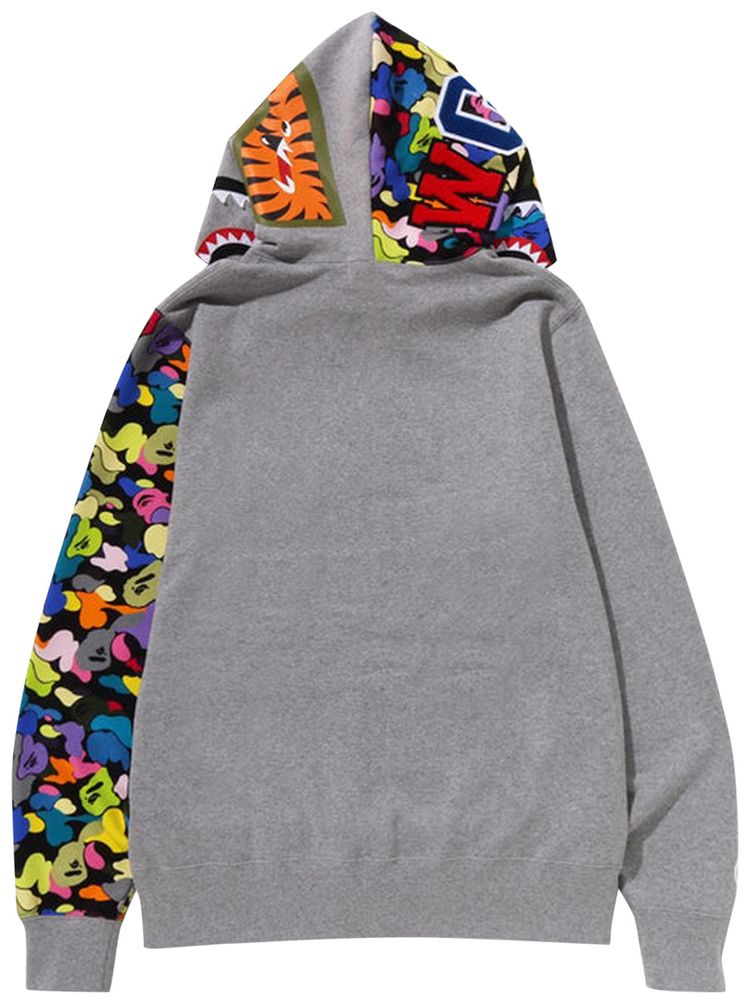 Buy BAPE Multi Camo NYC Logo Shark Full Zip Hoodie 'Grey' - 1J20 115 ...