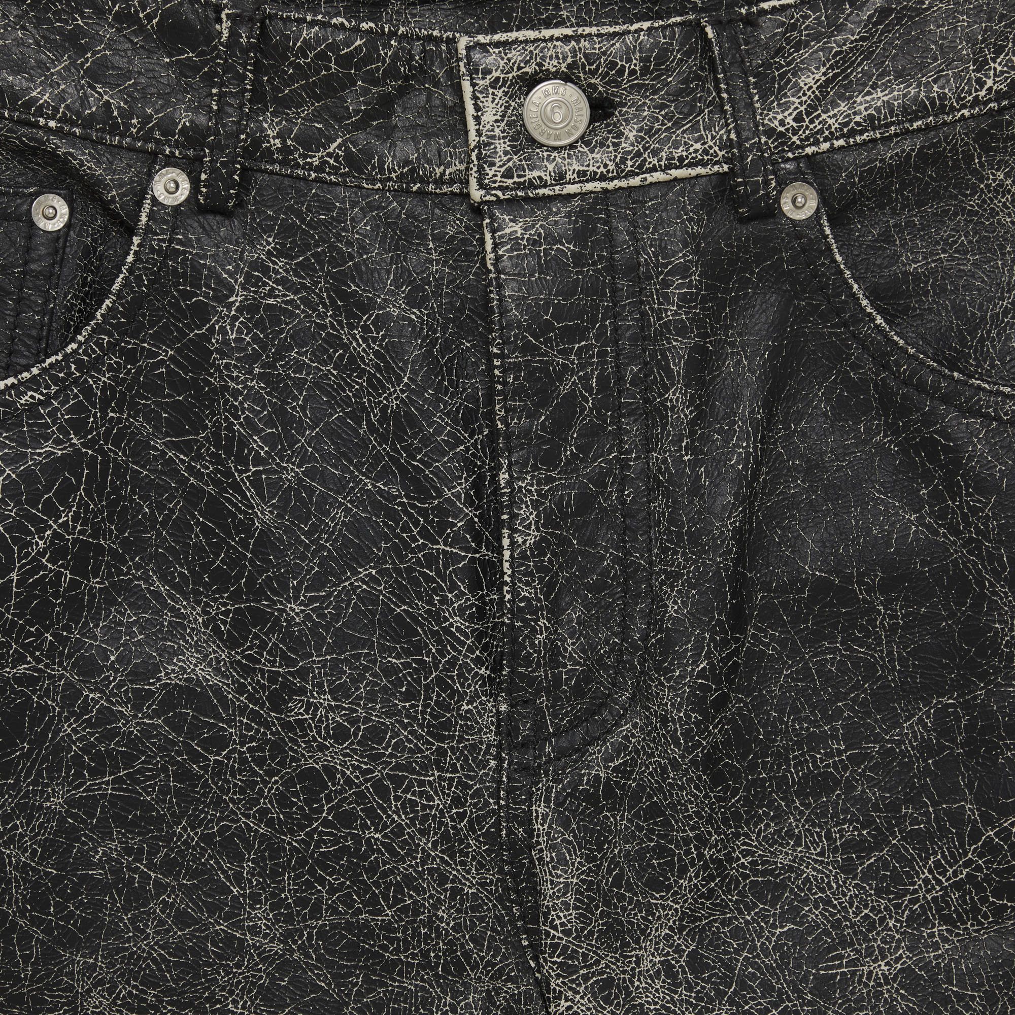 Buy Maison Margiela Distressed Leather Pants With Side-Lace Buy Maison Margiela Distressed Leather Pants With Side-Lace