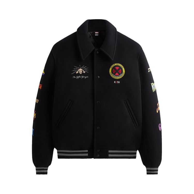 Buy Kith For X-Men Wool Varsity Jacket 'Black' - KHM010316 001 | GOAT