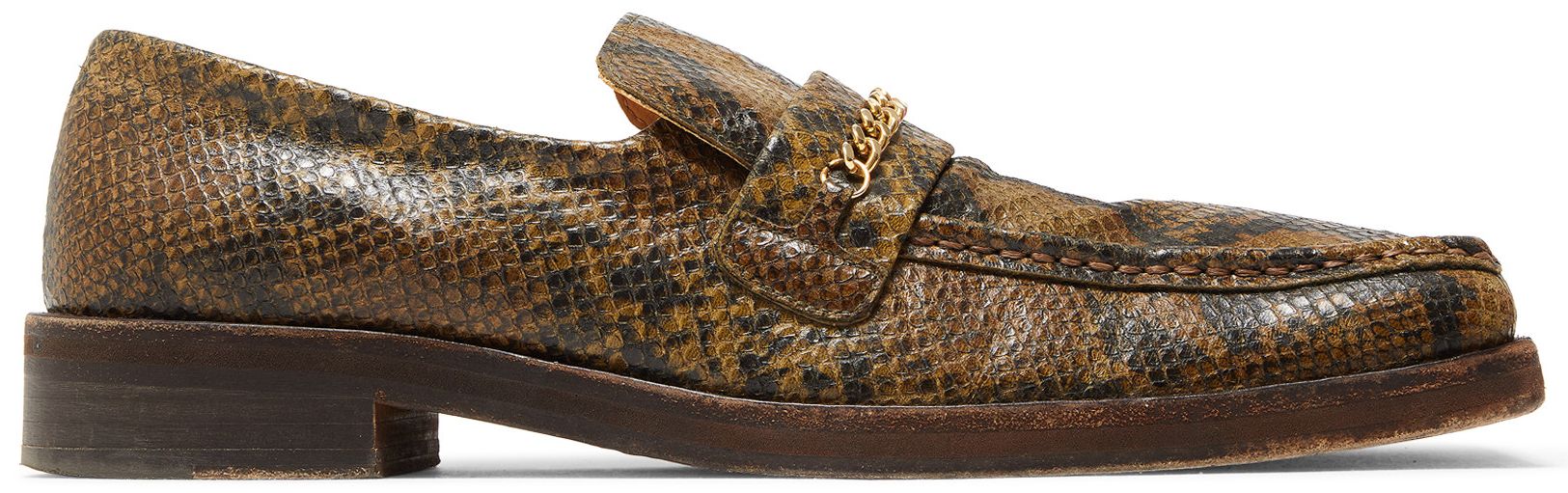 Buy Martine Rose Square Toe Loafer 'Snake Embossed - Natural ...