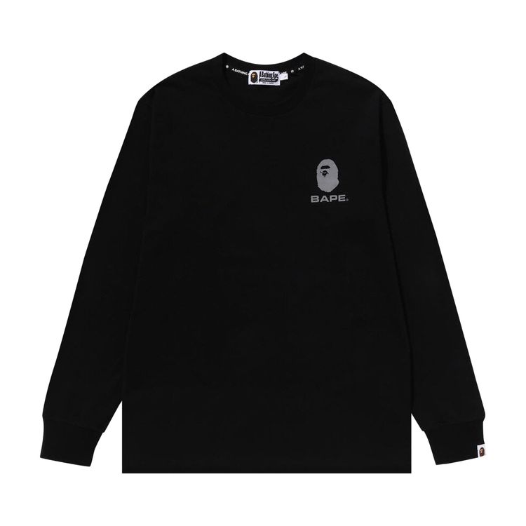 Buy BAPE Reflective Print Long-Sleeve Tee 'Black' - 1J80 111 004 BLACK ...