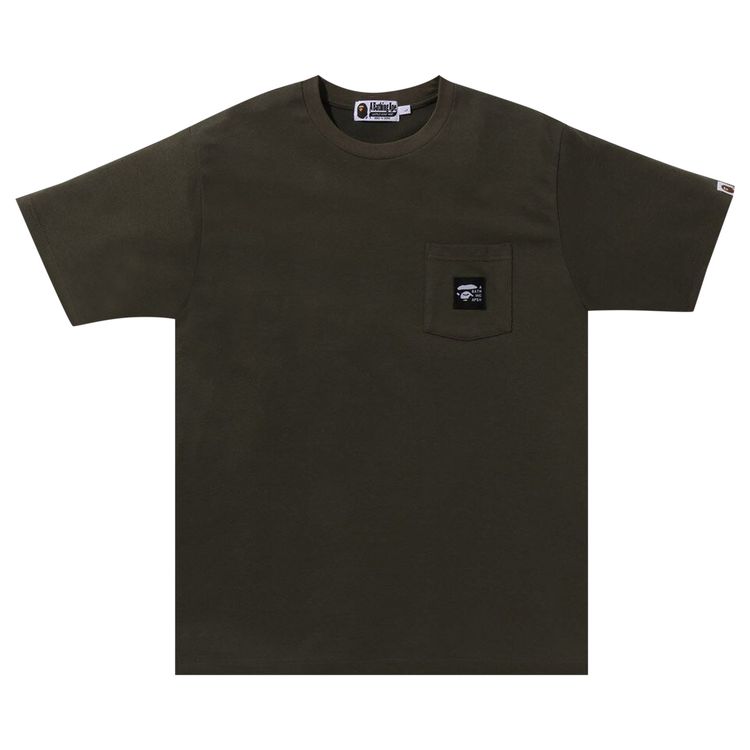 Buy BAPE A Bathing Ape Label Pocket Tee 'Olive Drab' - 1J80 109 009 OLIVE DRAB | GOAT