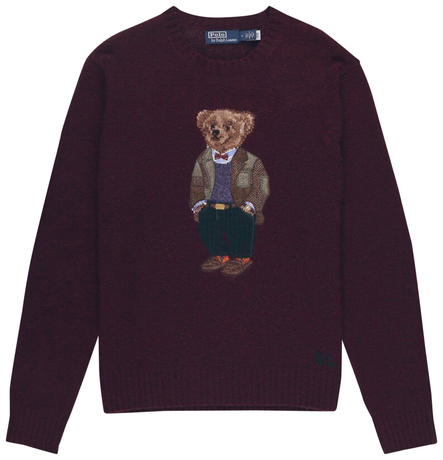 Buy Polo Ralph Lauren Heritage Bear Crewneck Sweater 'Aged Wine Heather ...