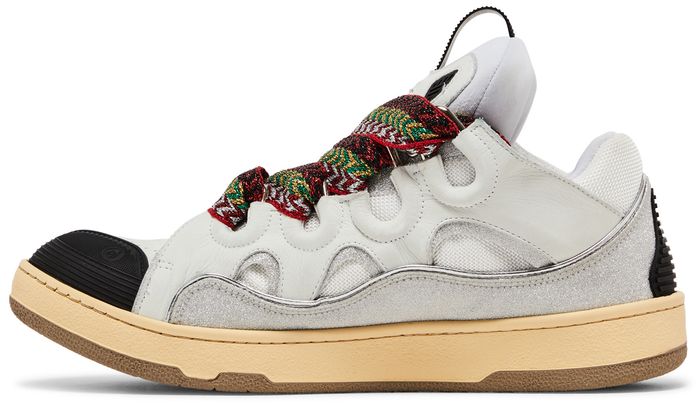 Buy Lanvin Curb Leather and Glitter Sneakers 'White' - FM SKRK11 DRLX ...