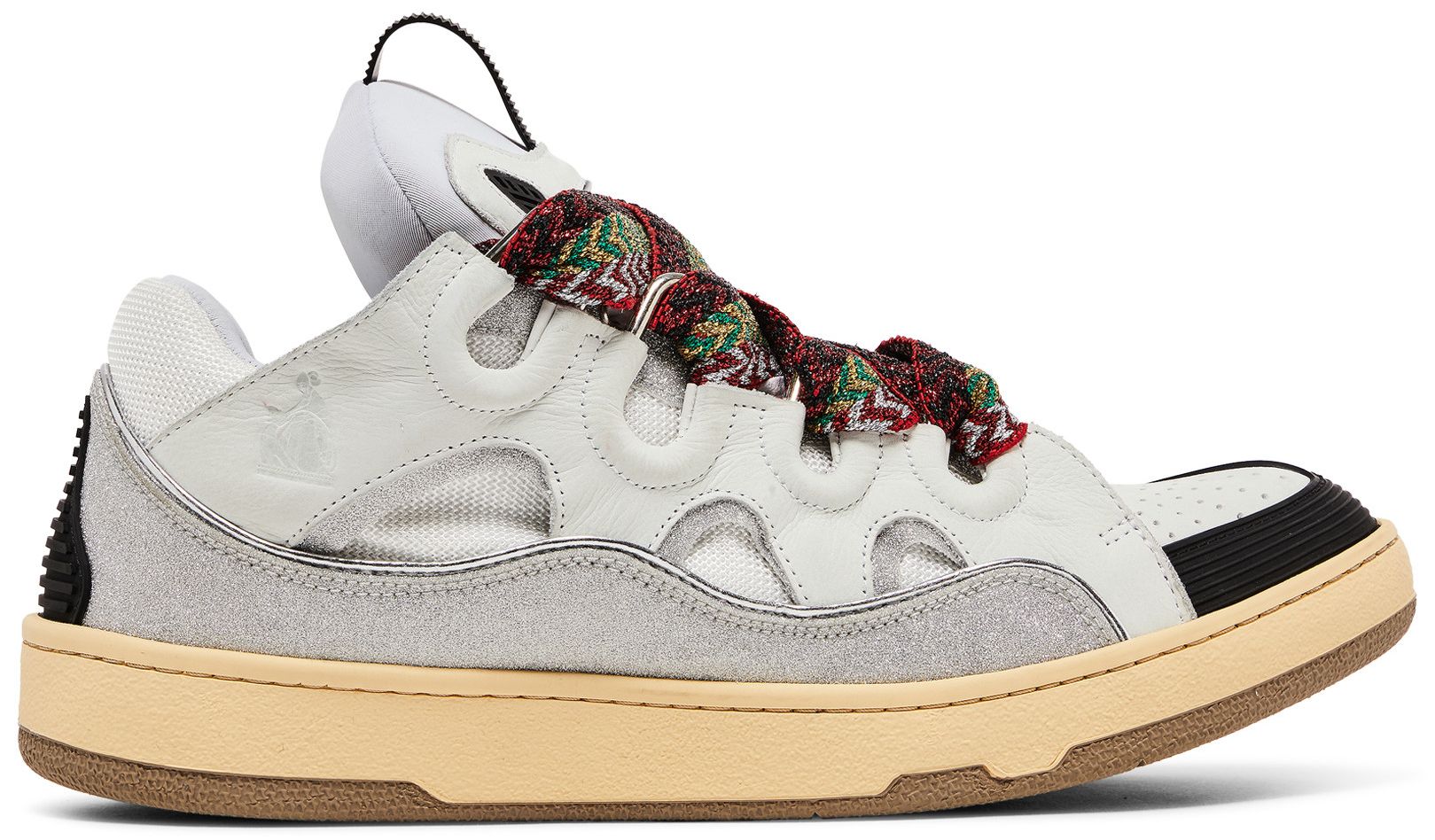 Buy Lanvin Curb Leather and Glitter Sneakers 'White' - FM SKRK11 DRLX ...