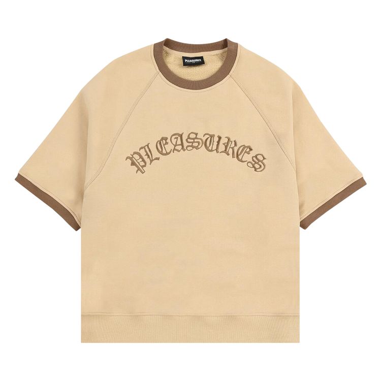 Buy Pleasures Old E Ringer S/S Crewneck 'Tan' - P23SU015 TAN | GOAT
