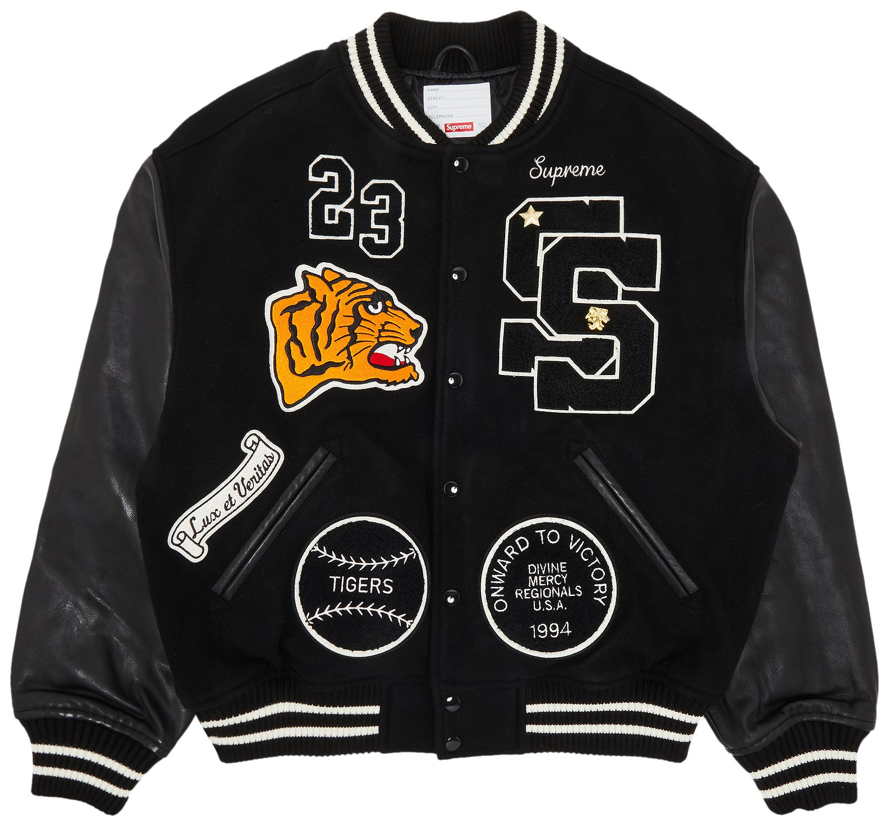 Buy Supreme Tiger Varsity Jacket 'Black' - FW23J80 BLACK | GOAT
