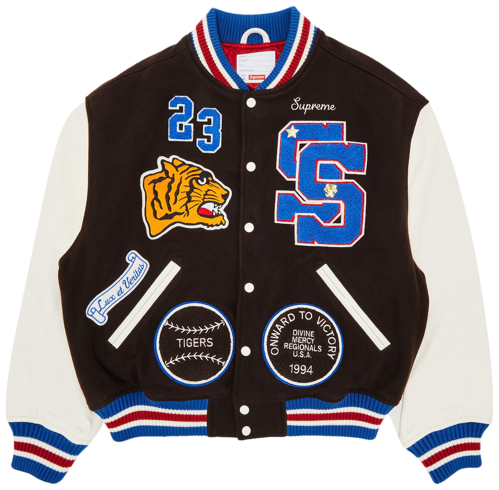 Buy Supreme Tiger Varsity Jacket 'Brown' - FW23J80 BROWN | GOAT