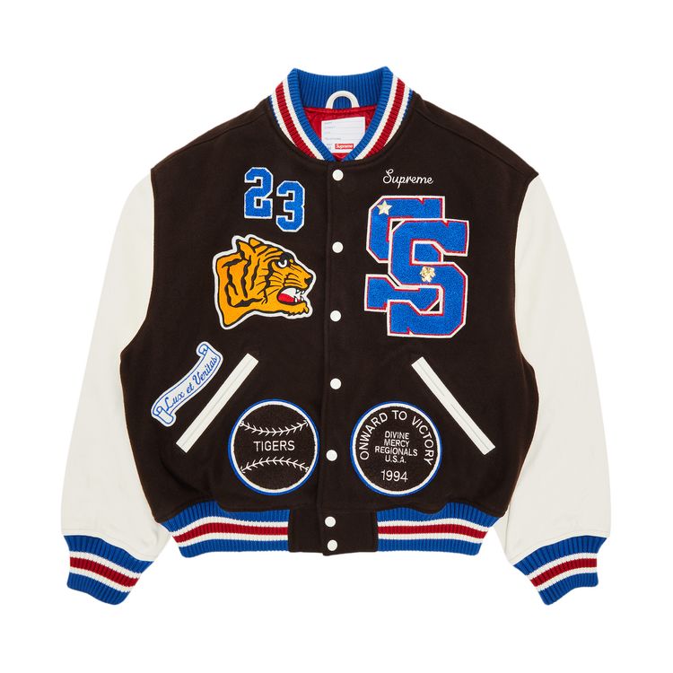Buy Supreme Tiger Varsity Jacket 'Brown' - FW23J80 BROWN | GOAT