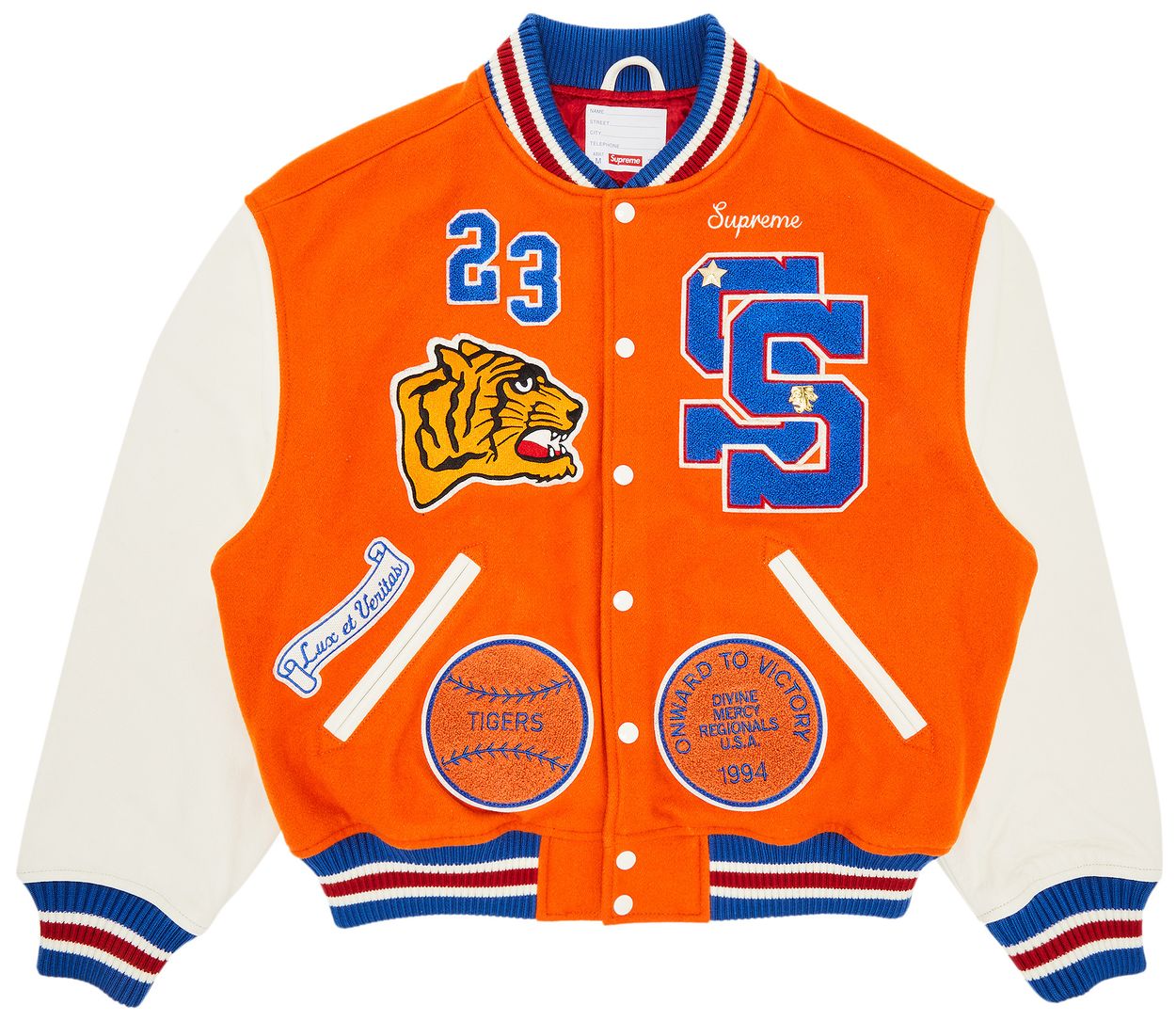 Buy Supreme Tiger Varsity Jacket 'Orange' - FW23J80 ORANGE | GOAT