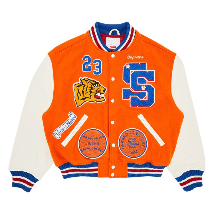 Buy Supreme Tiger Varsity Jacket 'Orange' - FW23J80 ORANGE | GOAT