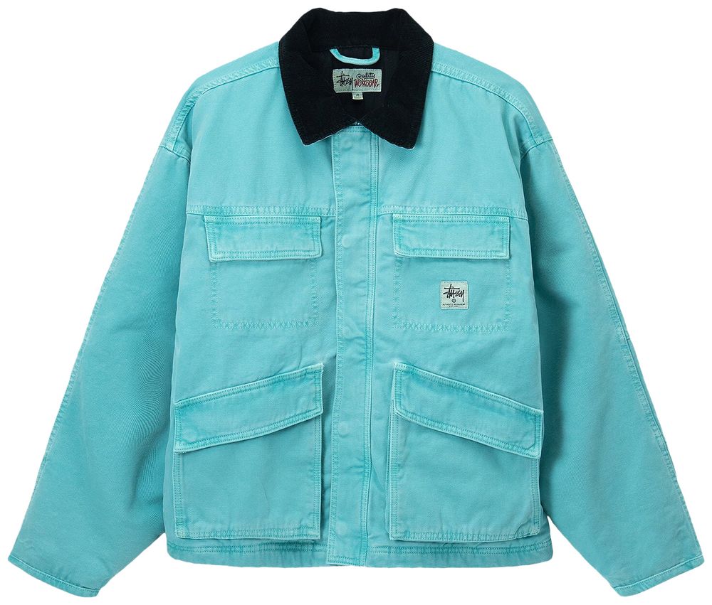 Buy Stussy Washed Canvas Shop Jacket 'Teal' - 115589 TEAL | GOAT