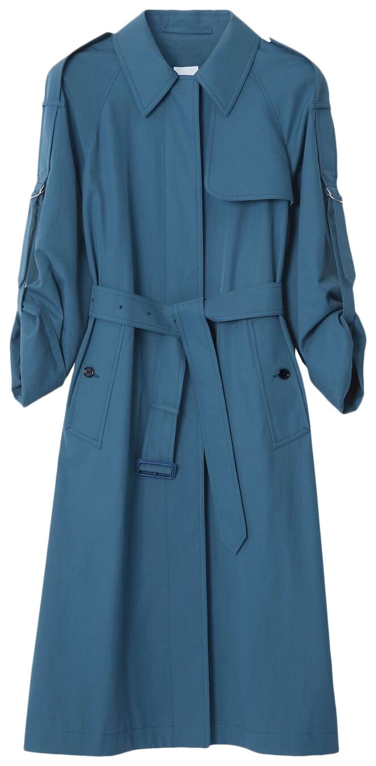 Buy Burberry Whitmore Long Trench Coat 'Muted Navy' - 8065814 | GOAT