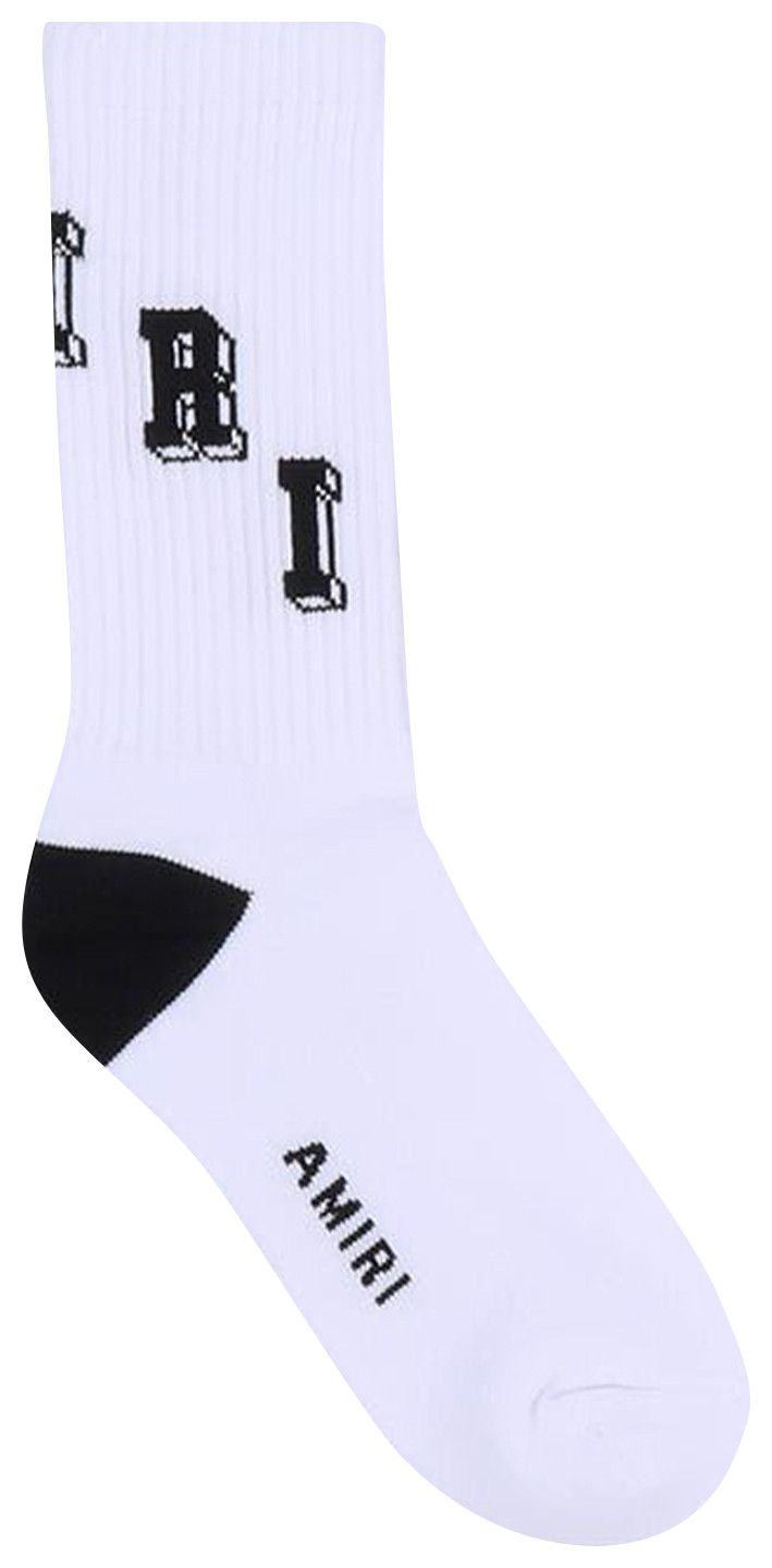 Buy Amiri Collegiate Tube Sock 'White/Black' - PF23MHR003 111 WHIT | GOAT