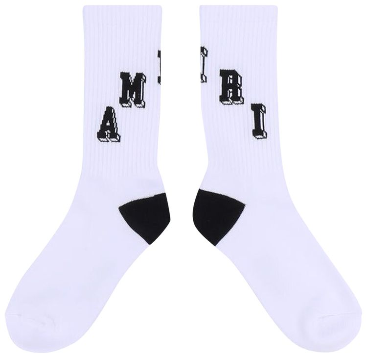 Buy Amiri Collegiate Tube Sock 'White/Black' - PF23MHR003 111 WHIT | GOAT