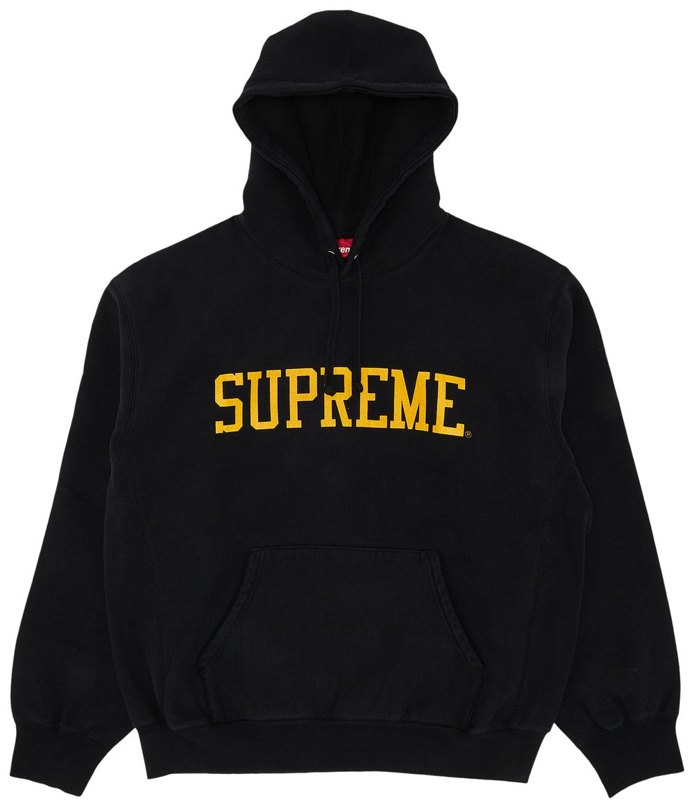 Buy Supreme Varsity Hooded Sweatshirt 'Black' - FW23SW55 BLACK | GOAT