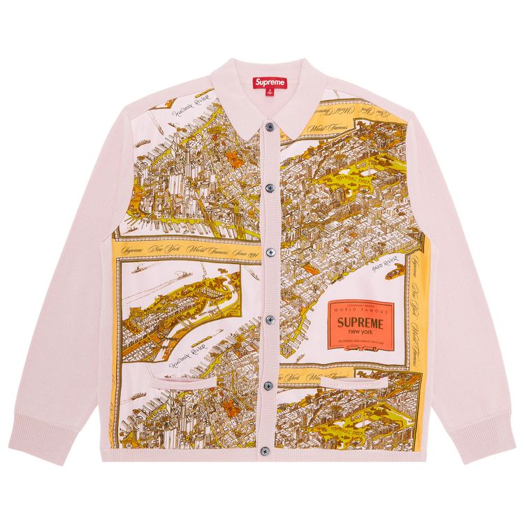 Buy Supreme Silk Map Cardigan 'Pink' - FW23SK27 PINK | GOAT
