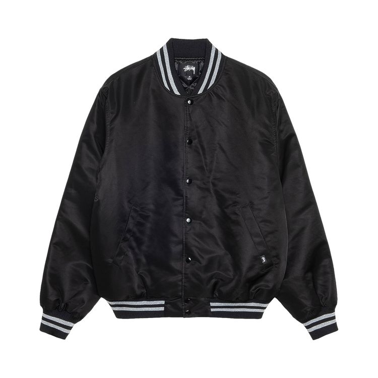 Buy Stussy Sequins Satin Jacket 'Black' - 115718 BLAC | GOAT
