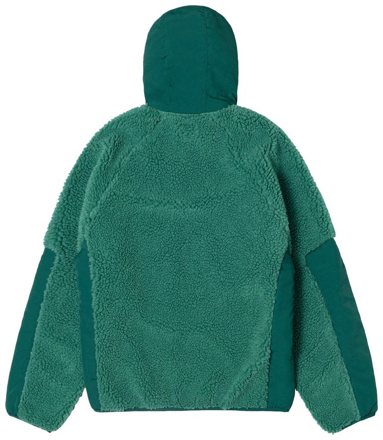 Buy Stussy Sherpa Paneled Hooded Jacket 'Teal' - 118530 TEAL | GOAT