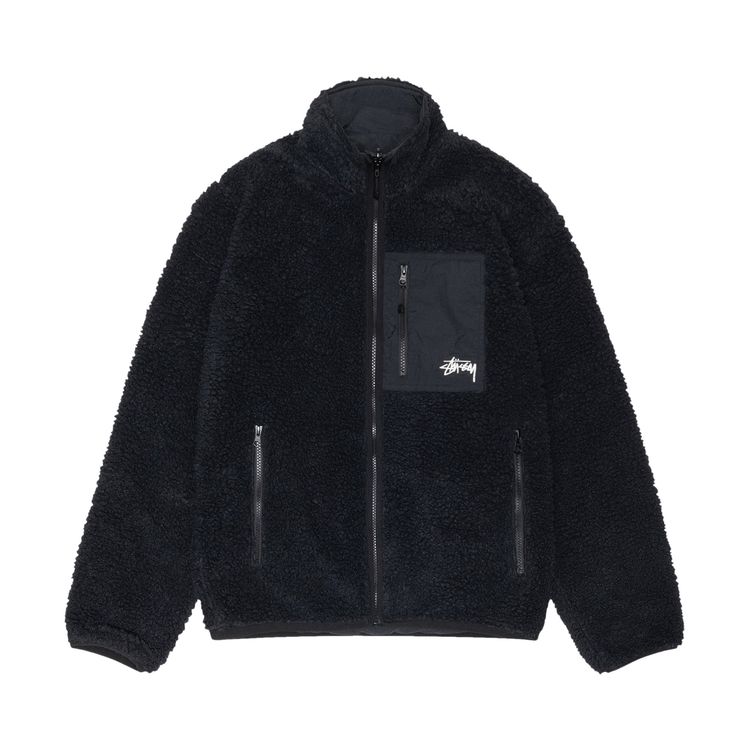 Buy Stussy Sherpa Reversible Jacket 'Black' - 118529 BLAC | GOAT