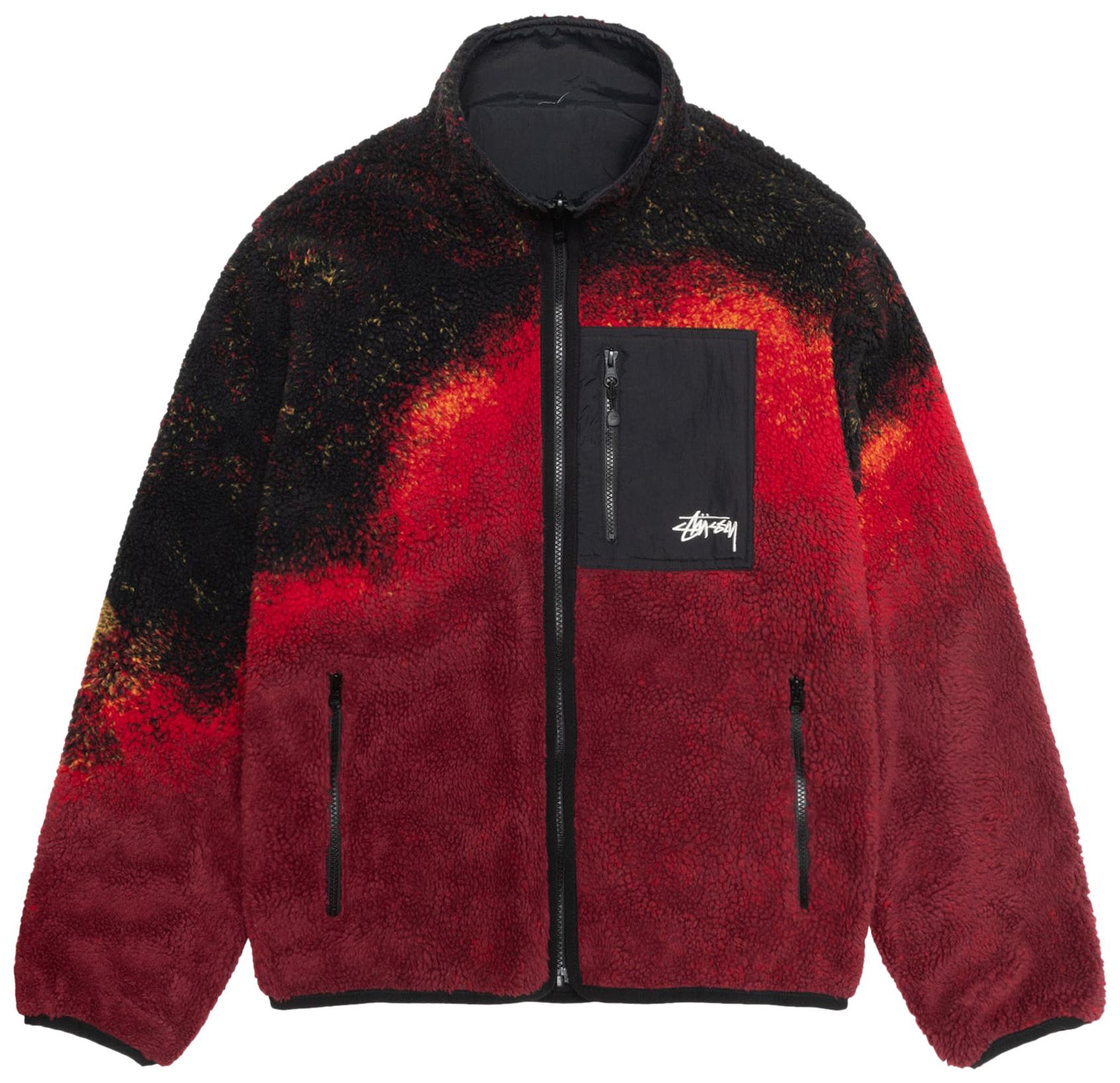 Buy Stussy Sherpa Reversible Jacket 'Lava' - 118529 LAVA | GOAT