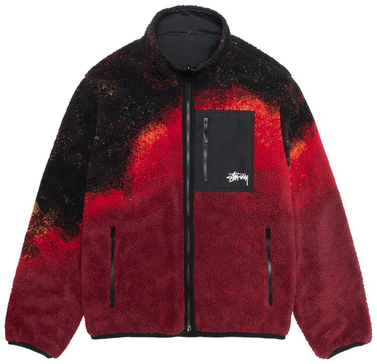 Buy Stussy Sherpa Reversible Jacket Lava 118529 Lava Goat