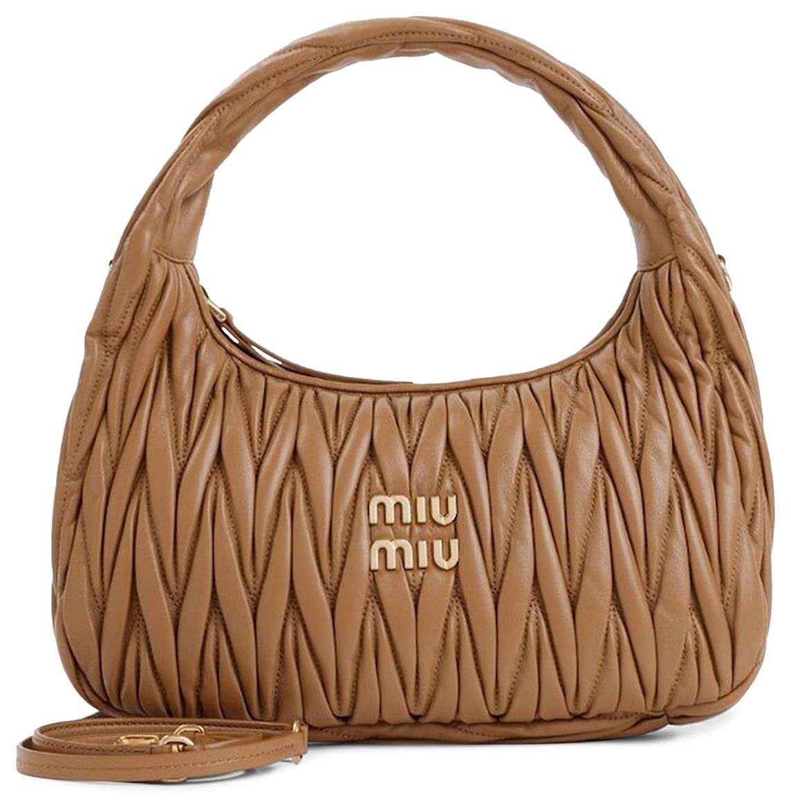 Buy Miu Miu Matelasse Mini Hobo Bag 'Caramel' - 5BC125 N88 F098L V OOY | GOAT
