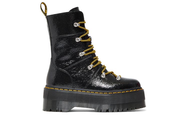 Buy Wmns Ghilana Max Distressed Patent Leather Platform Boot 'Black ...