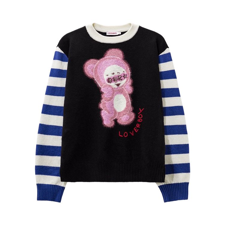 Buy Charles Jeffrey Loverboy Cute Gromlin Jumper 'Black/Blue/Ecru ...