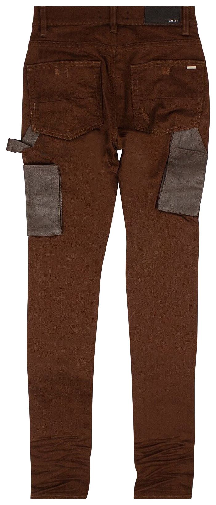 Buy Amiri Denim Leather Workman Pants 'Brown' - MDS121 210 BROW | GOAT