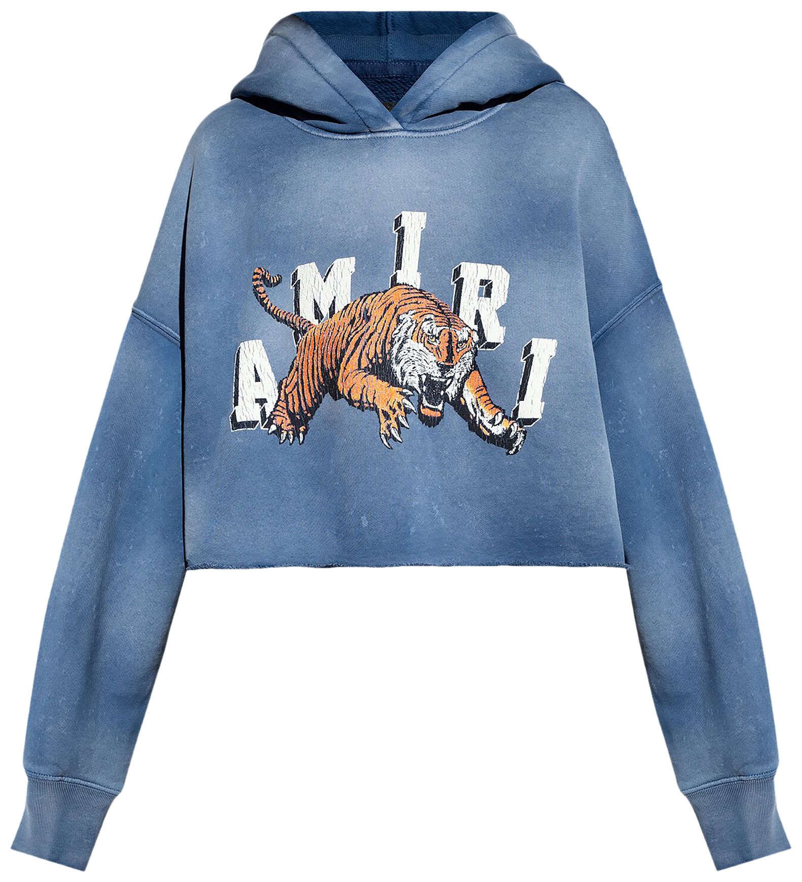 Buy Amiri Vintage Cropped Tiger Hoodie 'Blue' - PF23WJH001 420 BLUE | GOAT