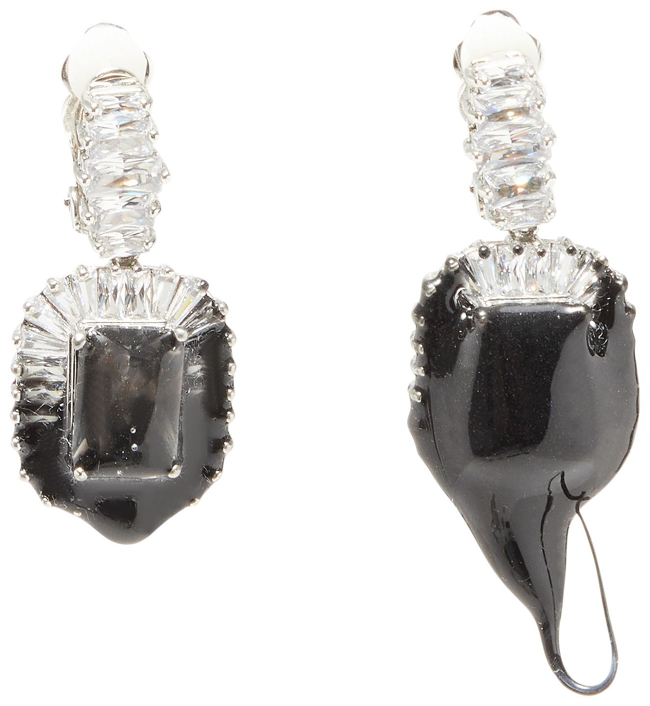 Buy Ottolinger Diamond Drip Earrings 'Black' - 2500408 BLACK | GOAT
