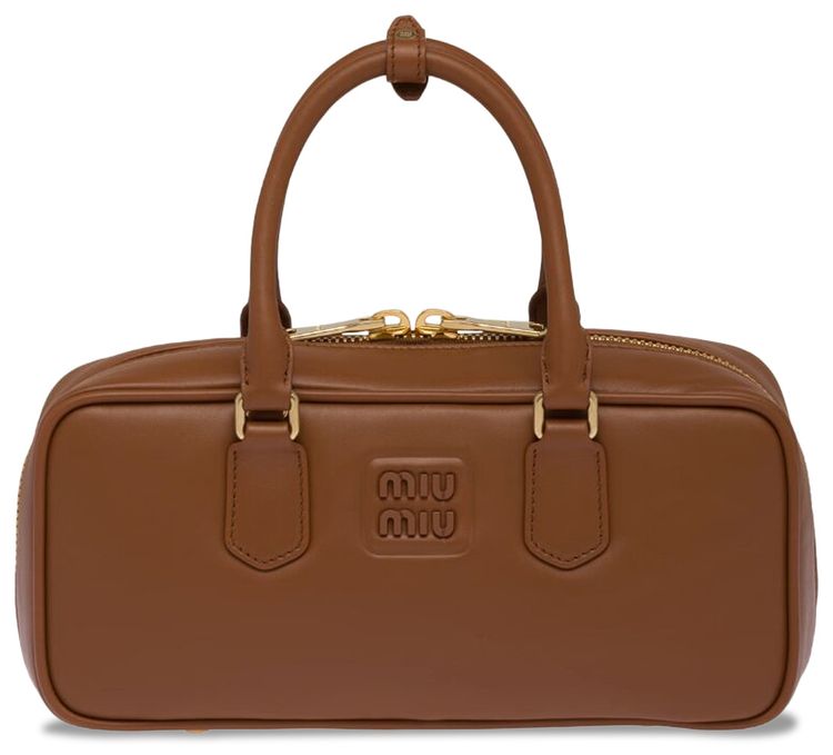 Buy Miu Miu Leather Top Handle Bag Cognac 5bb148 V Ooo F0046 Goat