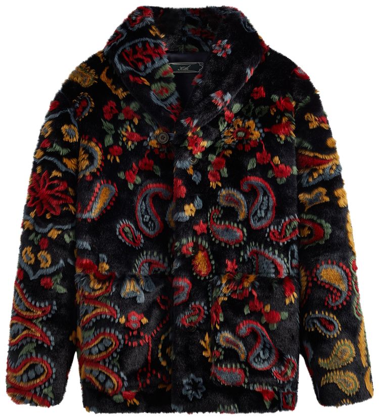 Buy Kith Paisley Fur Short Becker Coat 'Nocturnal' - KHM010353 413 | GOAT
