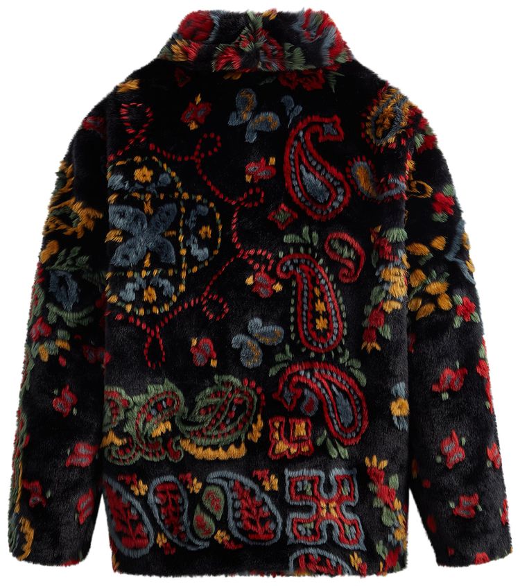 Buy Kith Paisley Fur Short Becker Coat 'Nocturnal' - KHM010353 413 | GOAT