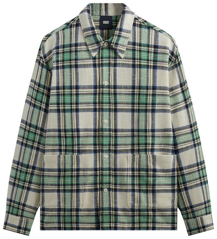 Buy Kith Plaid Boxy Collared Overshirt 'Sandrift' - KHM031333 104 | GOAT UK