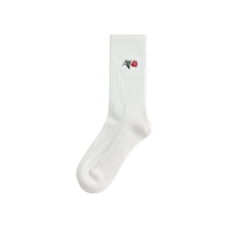 Buy Kith Crew Socks With Script Rose Embroidery 'Silk' - KHM220046 116 ...