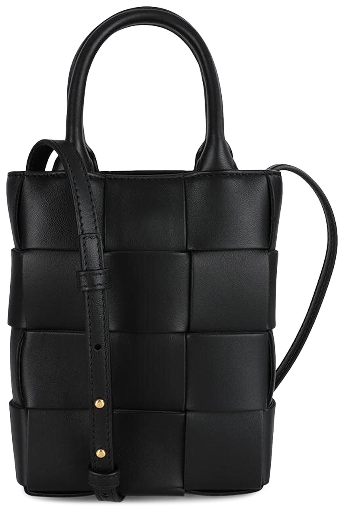 Buy Bottega Veneta Mini North South Cassette Tote Bag 'Black/Gold ...