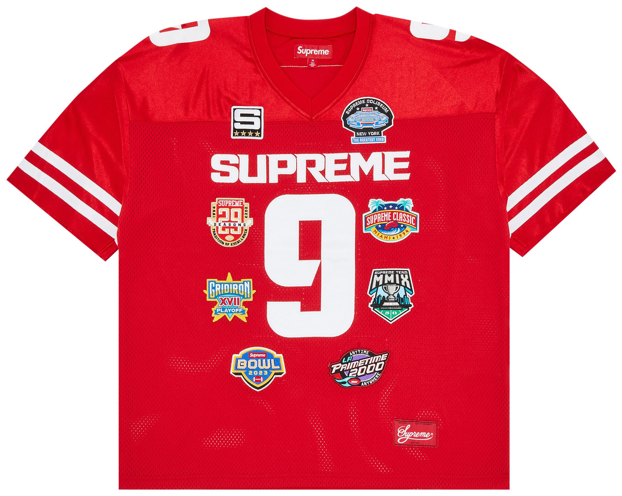 Buy Supreme Championships Embroidered Football Jersey 'Red' - FW23KN30 ...