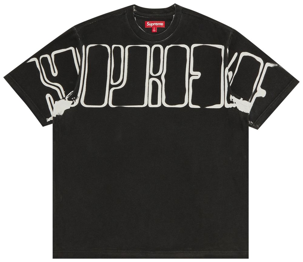 Buy Supreme Overprint Knockout Short-Sleeve Top 'Black' - FW23KN69 BLACK | GOAT