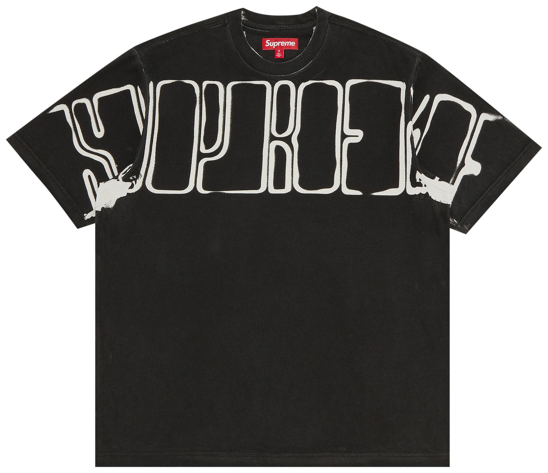 Buy Supreme Overprint Knockout Short-Sleeve Top 'Black' - FW23KN69 ...