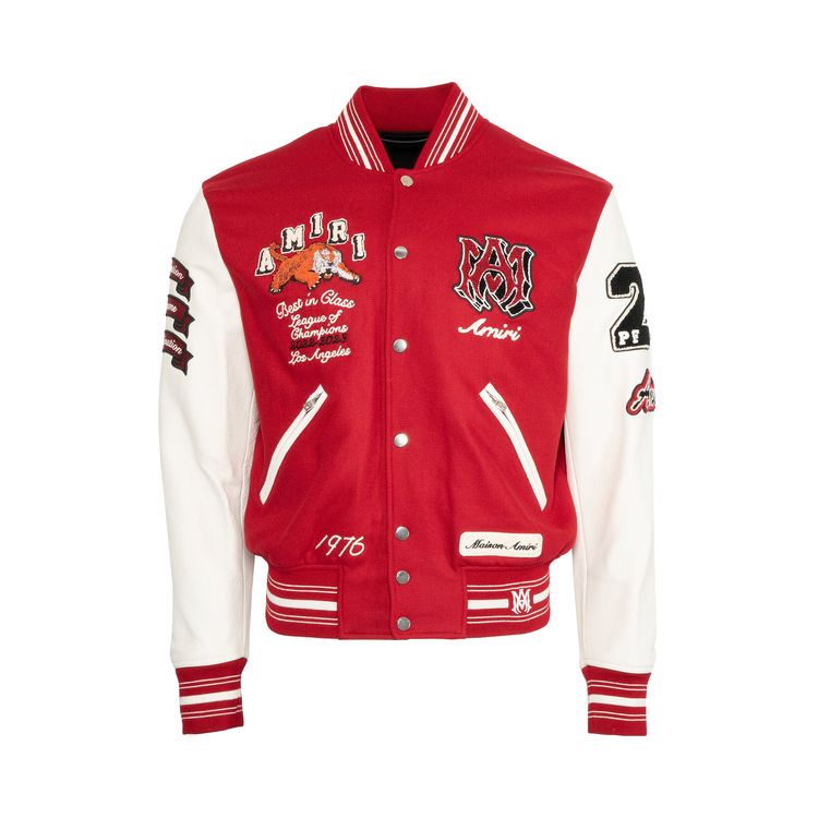 Buy Amiri Vintage Patch Varsity Bomber 'Red' - PF23M0S003 610 RED | GOAT