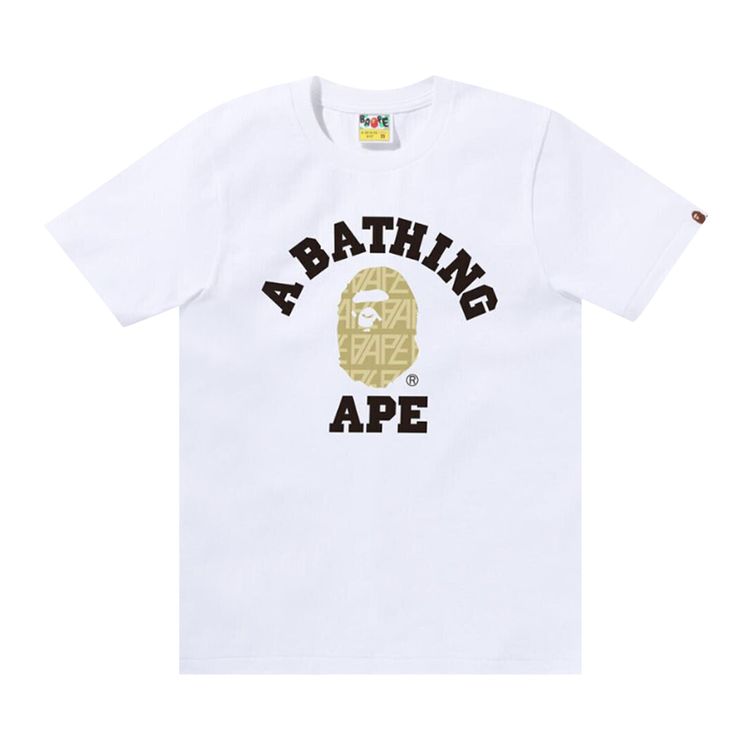 Buy BAPE Logo Monogram College Tee 'White/Beige' - 1J30 210 024 WHITE ...
