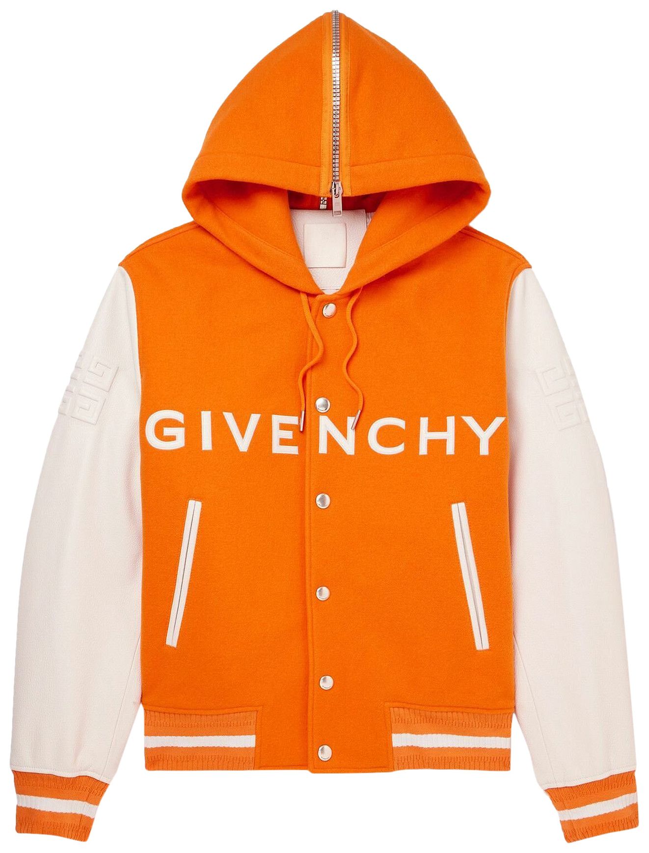 Buy Givenchy Hooded Varsity Jacket 'Orange' - BM011T6Y16800 800 | GOAT