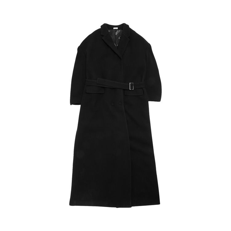 Buy Willy Chavarria Double Breasted Full Length Coat With Belt 'Black ...