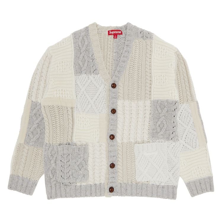 Buy Supreme Patchwork Cable Knit Cardigan 'Ivory' - FW23SK15 IVORY | GOAT