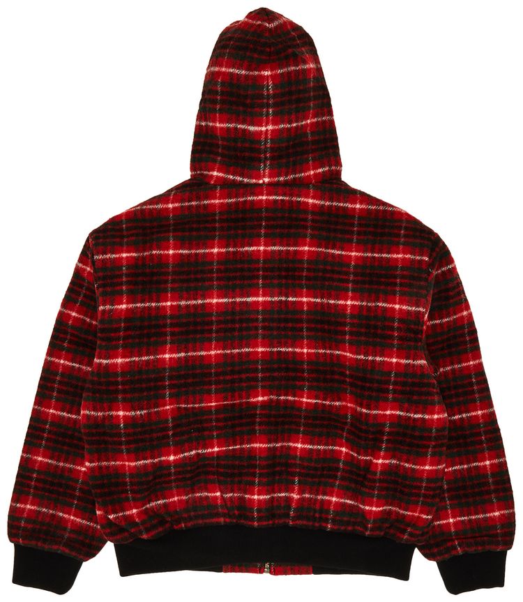 Buy Supreme Plaid Wool Hooded Work Jacket 'Red' - FW23J46 RED | GOAT