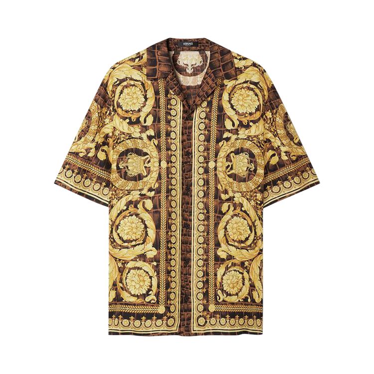 Buy Versace Barocco Silk Shirt 'Caramel/Black/Gold' - 1003926 1A08535 ...