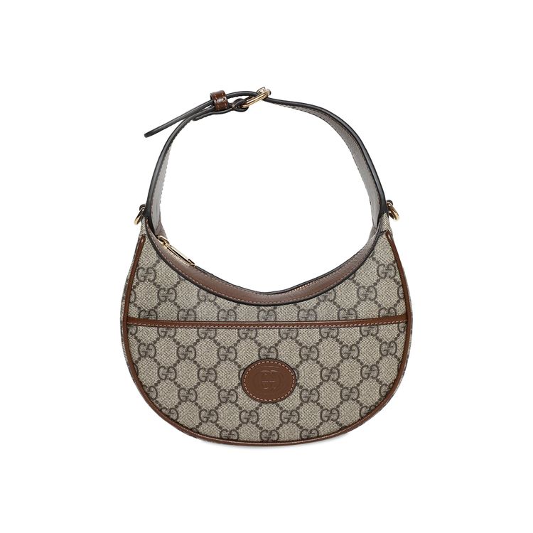 Buy Gucci Half Moon Shaped Mini Bag With Interlocking G 'Beige/Ebony ...